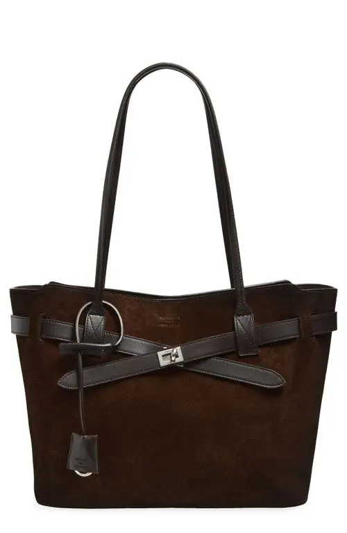 Balenciaga Medium Waxed Suede Tote - 2308 Light Espresso