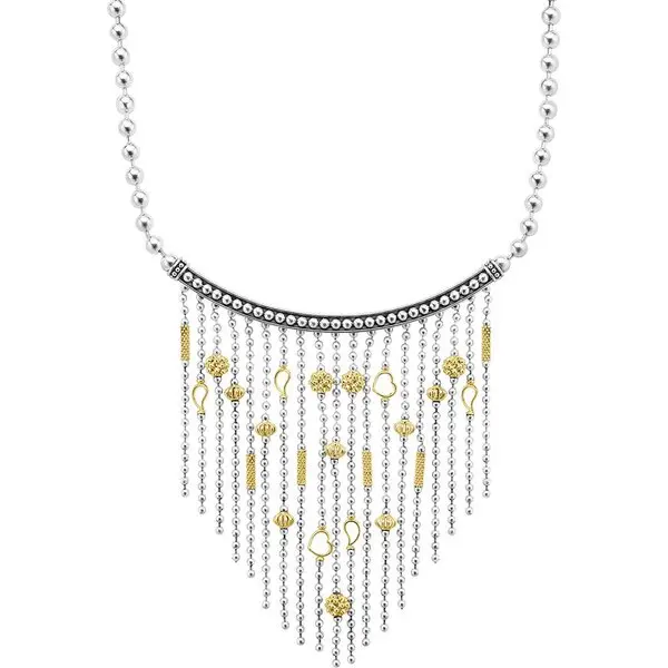 Lagos Two-tone Caviar Multi-strand Necklace - Silver