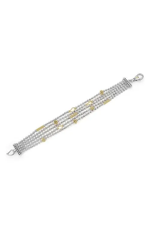 Lagos Two-tone Caviar Five-strand Bracelet