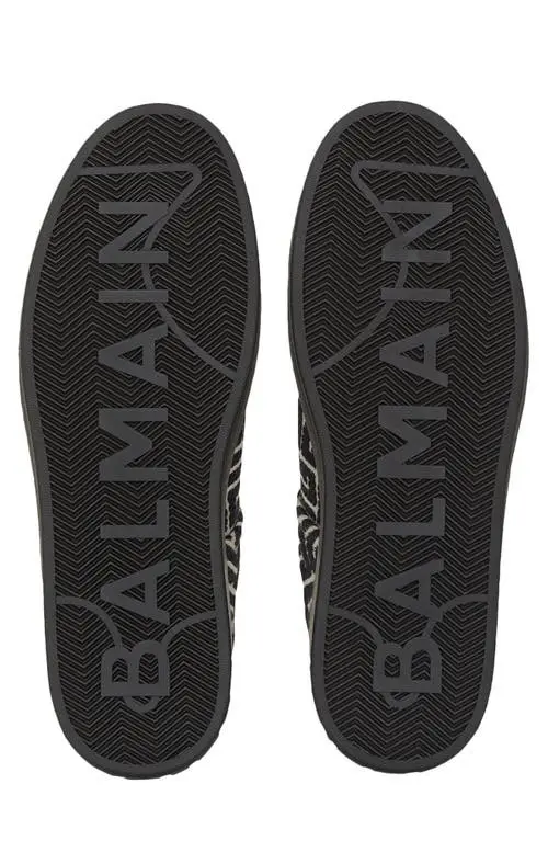 Balmain B Court Monogram Jacquard Low Top Sneaker - Black/ivory