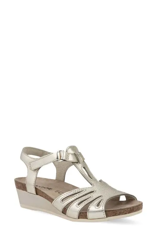 Naot Starlet Wedge Sandal - Gold Radiant Leather