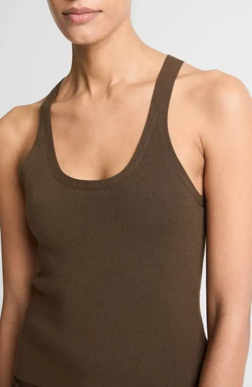 Vince Scoop Neck Racerback Tank - Dark Bark