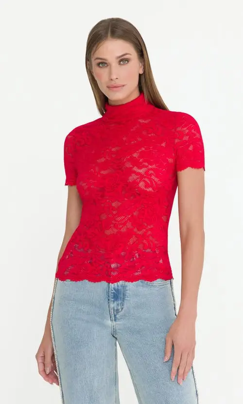 Generation Love Callen Lace Top - Scarlet