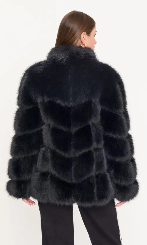 Generation Love Louisa Faux Fur Jacket - Black