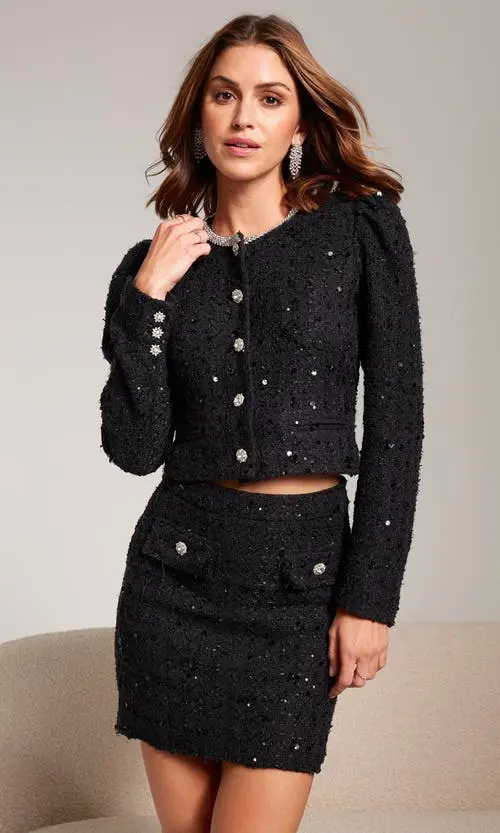 Generation Love Embellished Tweed Cropped Jacket