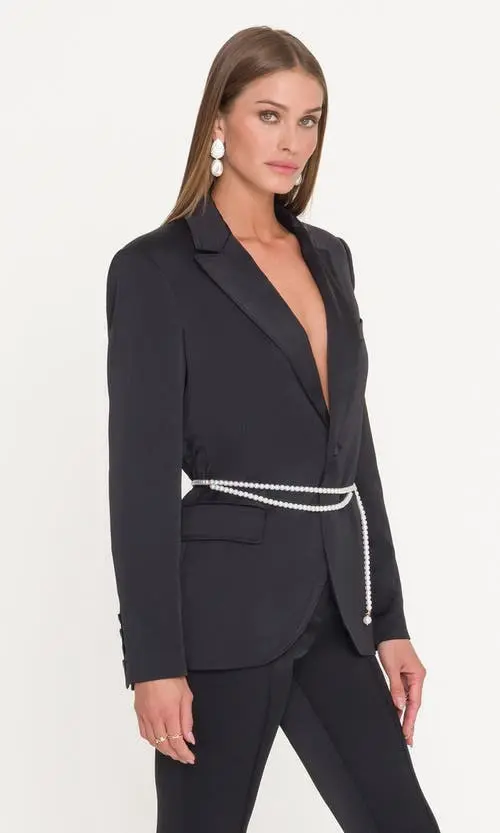 Generation Love Martina Satin Belted Blazer