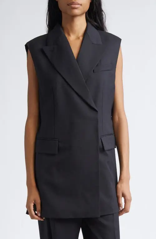 Sportmax Albero Pleat Back Wool Blend Vest
