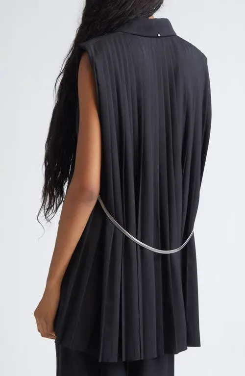 Sportmax Albero Pleat Back Wool Blend Vest