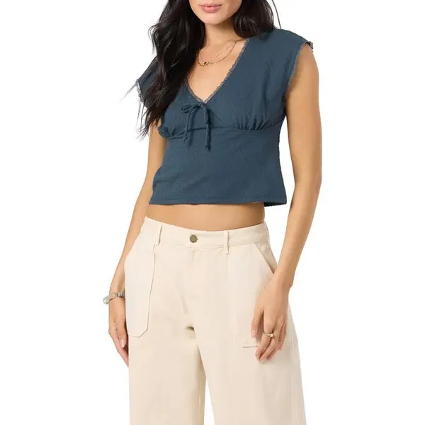 O'Neill Tamilyn Textured Crop Top - Slate