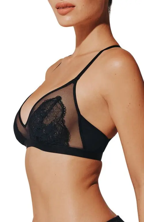 THIRDLOVE All Day Lace Unlined Racerback Bralette - Black