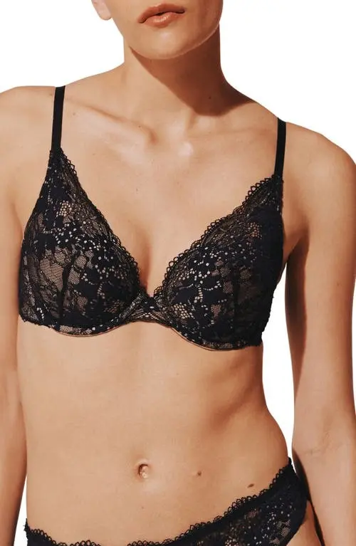 THIRDLOVE All Day Lace Push-up Underwire Bra - Black