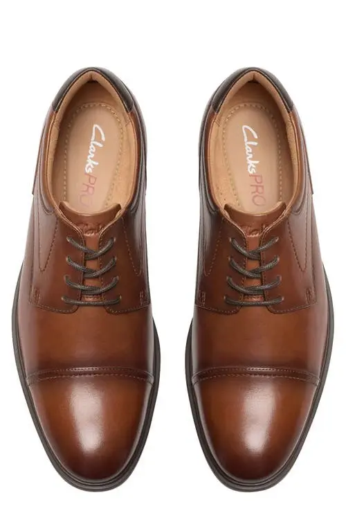 Clarks Eldredge Cap Toe Derby - Dark Tan Leather