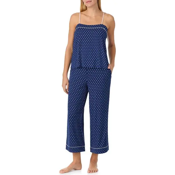Kate Spade New York Print Crop Pajamas - Navy Dot