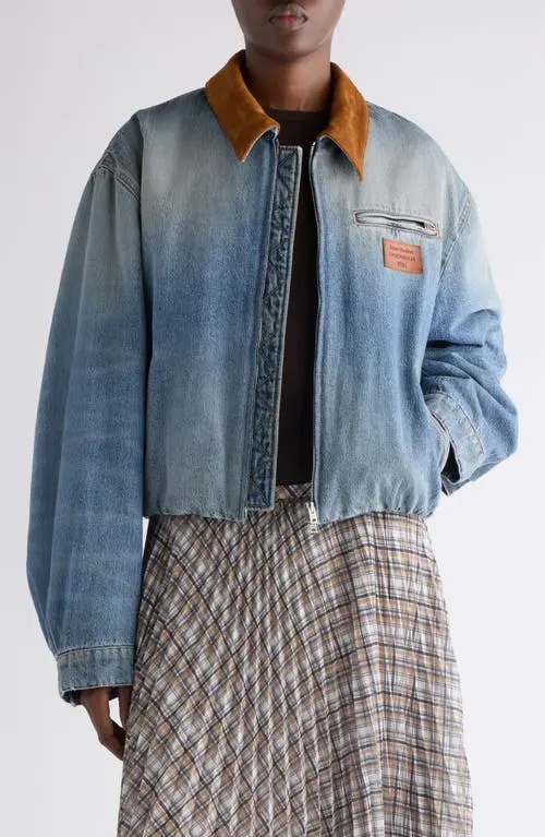 Acne Studios Padded Denim Bomber Jacket - Mid Blue