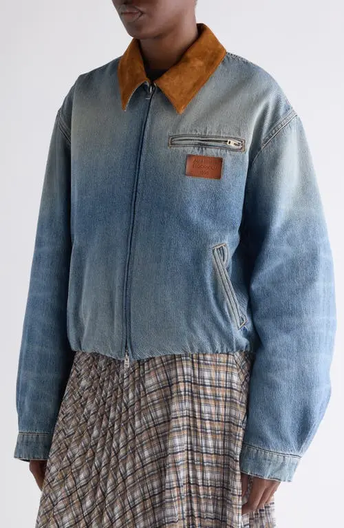 Acne Studios Padded Denim Bomber Jacket - Mid Blue