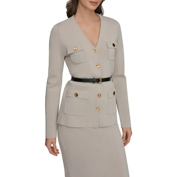 Donna Karan New York Belted Sweater Blazer