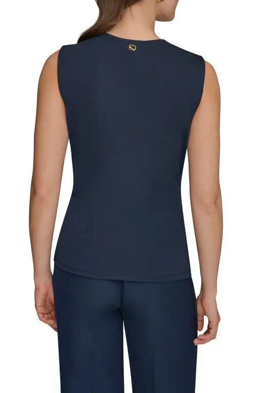 Donna Karan New York Hardware Accent Sleeveless V-neck Top