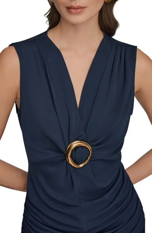 Donna Karan New York Hardware Accent Sleeveless V-neck Top