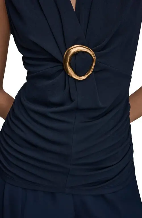 Donna Karan New York Hardware Accent Sleeveless V-neck Top