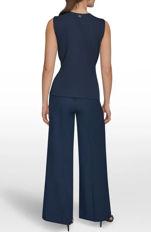 Donna Karan New York Hardware Accent Sleeveless V-neck Top