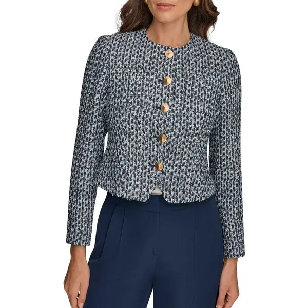Donna Karan New York Tweed Crop Jacket
