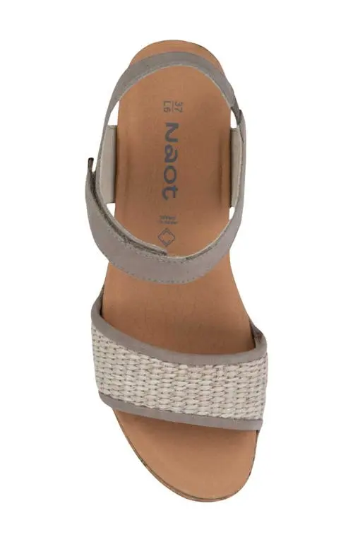 Naot Summer Wedge Sandals - Stone Nbk W/raffia