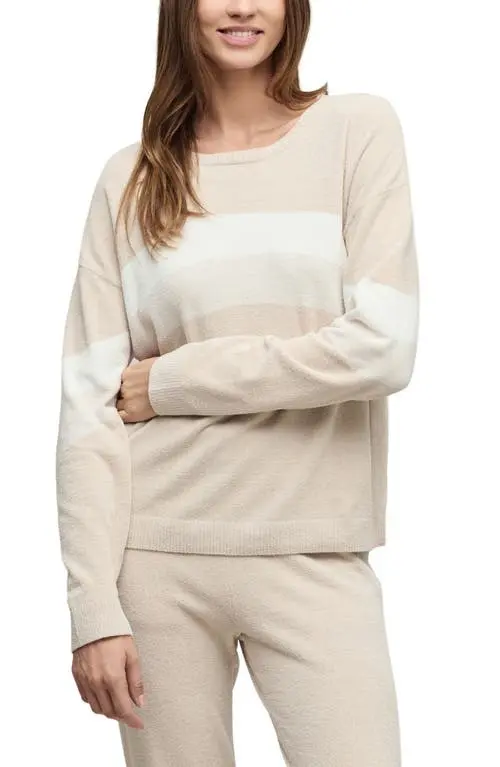 Barefoot Dreams Cozychic Ultra Lite Wavy Colorblock Pullover Sweater