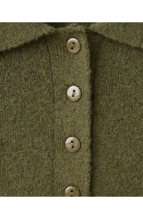 Mango Polo Sweater - Khaki Green