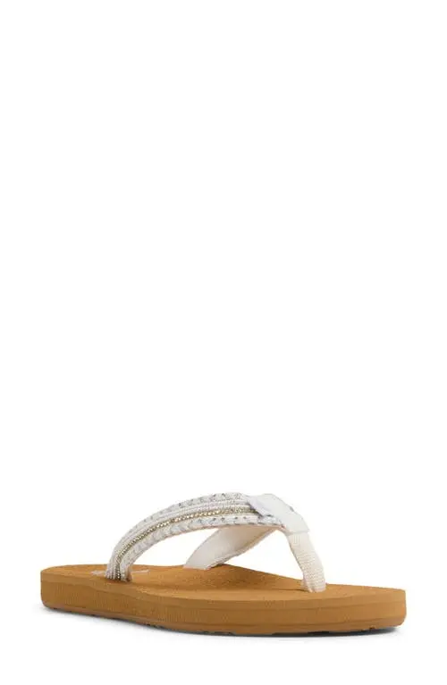 Roxy Embellished Flip Flop - Silver