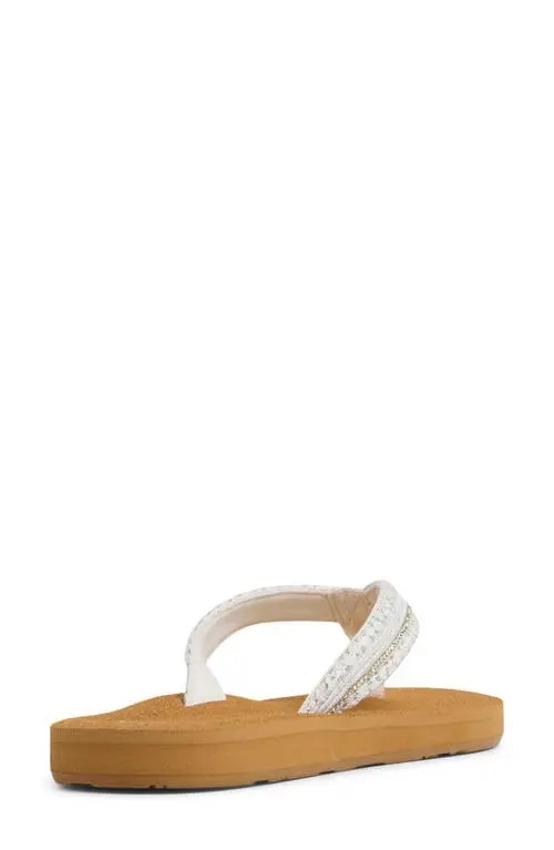 Roxy Embellished Flip Flop - Silver