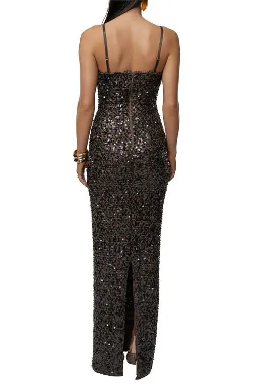 JLUXLABEL Sequin Embellished Gown - Brown
