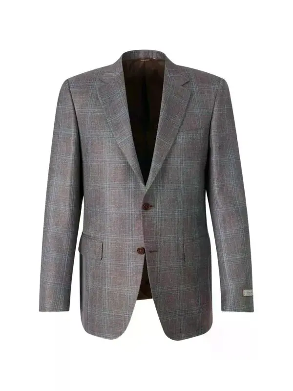 Canali Check-pattern Blazer - Grey