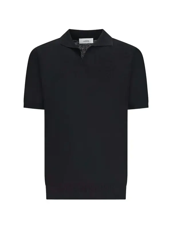LARDINI Polo-neck T-shirt - Black
