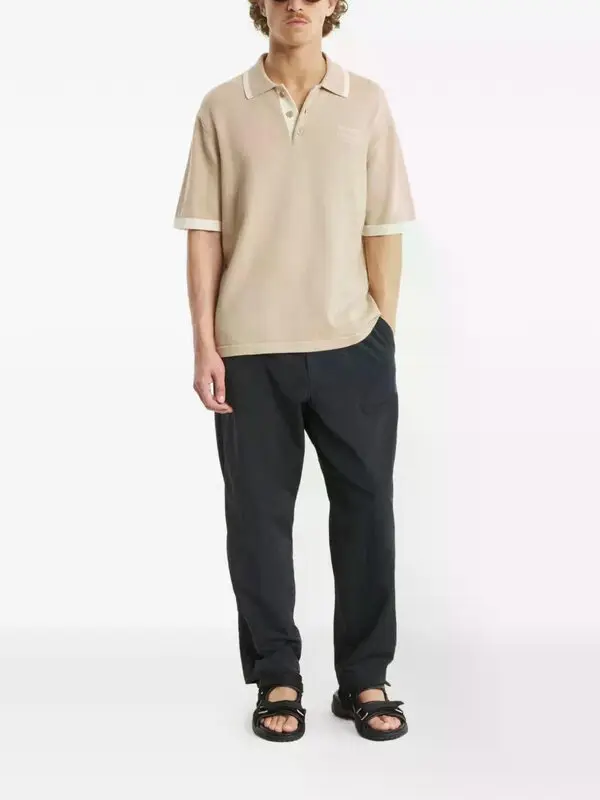 Maison Kitsuné Button-up Contrast-trim Polo Shirt