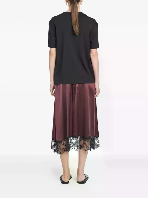 Maria Mcmanus Lace-trimmed Midi Skirt - Red