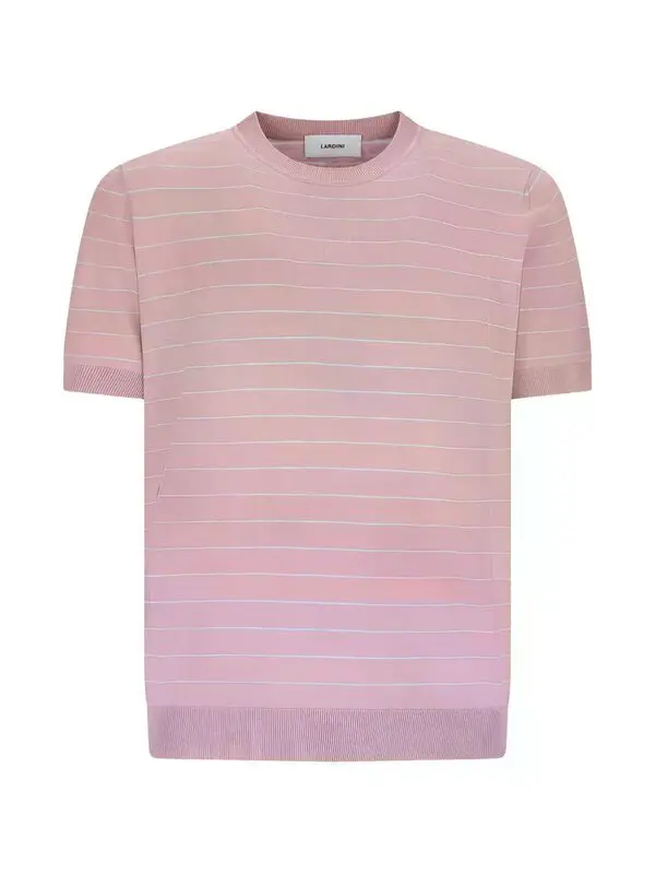 LARDINI Striped Short-sleeve T-shirt - Pink