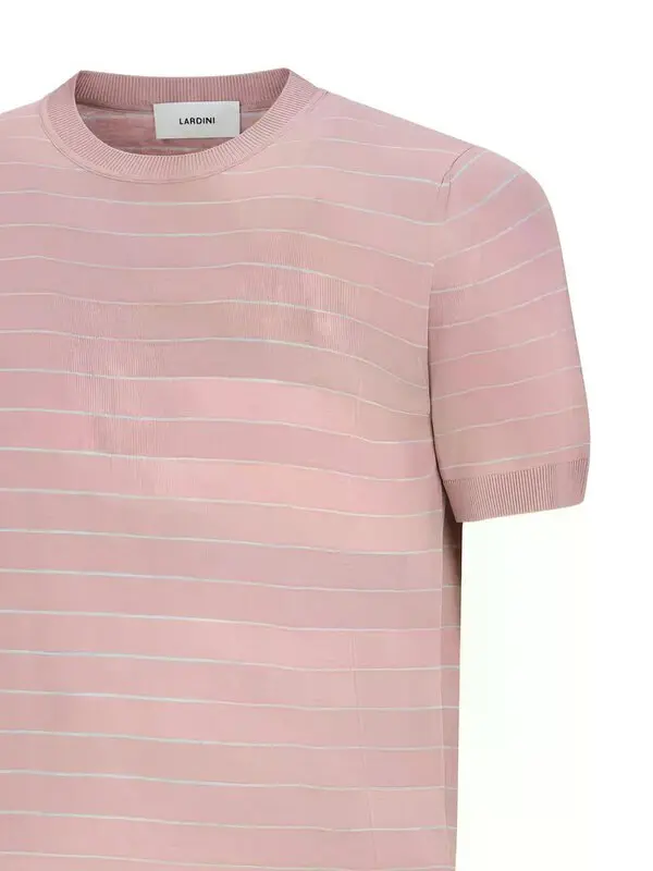 LARDINI Striped Short-sleeve T-shirt - Pink