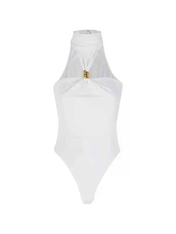 Elisabetta Franchi Halterneck Ring-detail Body - White