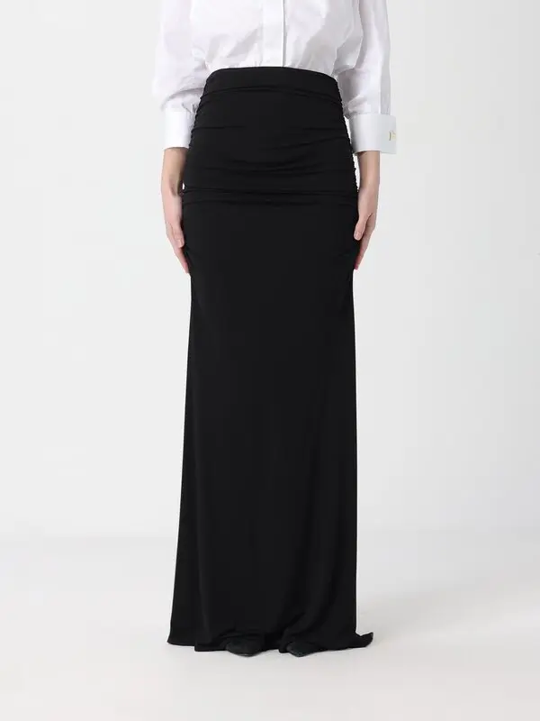 Elisabetta Franchi Long Jersey Skirt - Black