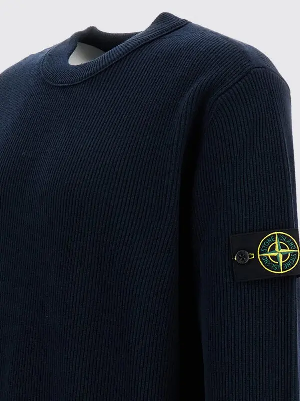 Stone Island Ribbed Crewneck Sweater - Blue