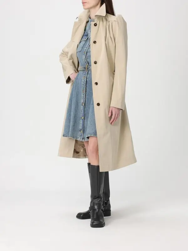 Alexander McQueen Shirtdress With Mandarin Collar And Belt - Denim