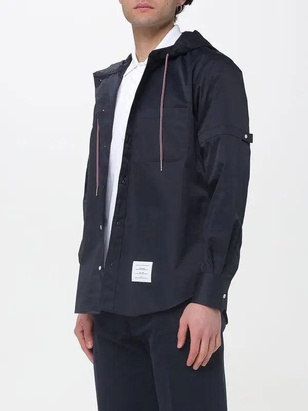 Thom Browne Hooded Shirt Jacket - Blue