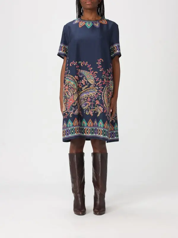 Etro Paisley Print Dress - Blue