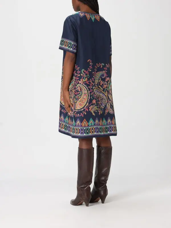 Etro Paisley Print Dress - Blue