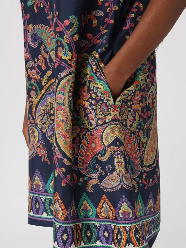 Etro Paisley Print Dress - Blue