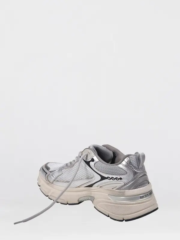 GOLDEN GOOSE Lightstar Sneakers In Mesh And Laminated Leather - Grey