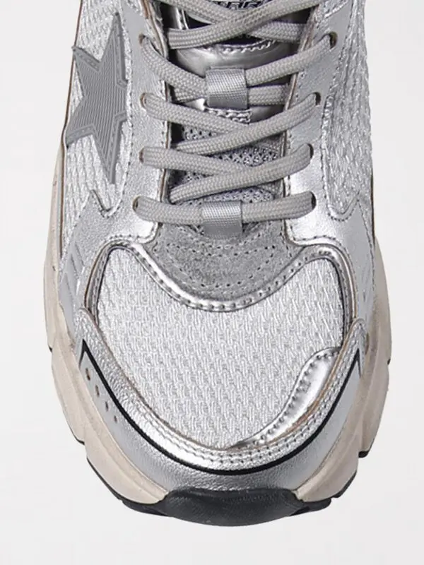 GOLDEN GOOSE Lightstar Sneakers In Mesh And Laminated Leather - Grey