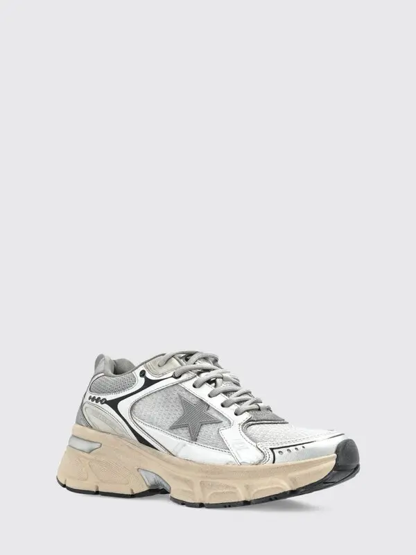 GOLDEN GOOSE Lightstar Sneakers In Mesh And Laminated Leather - Grey