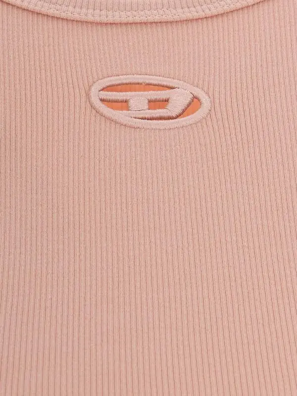DIESEL® Ribbed Cropped T-shirt - Pink