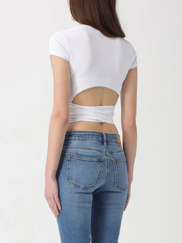 DIESEL® Ribbed Cropped T-shirt - White
